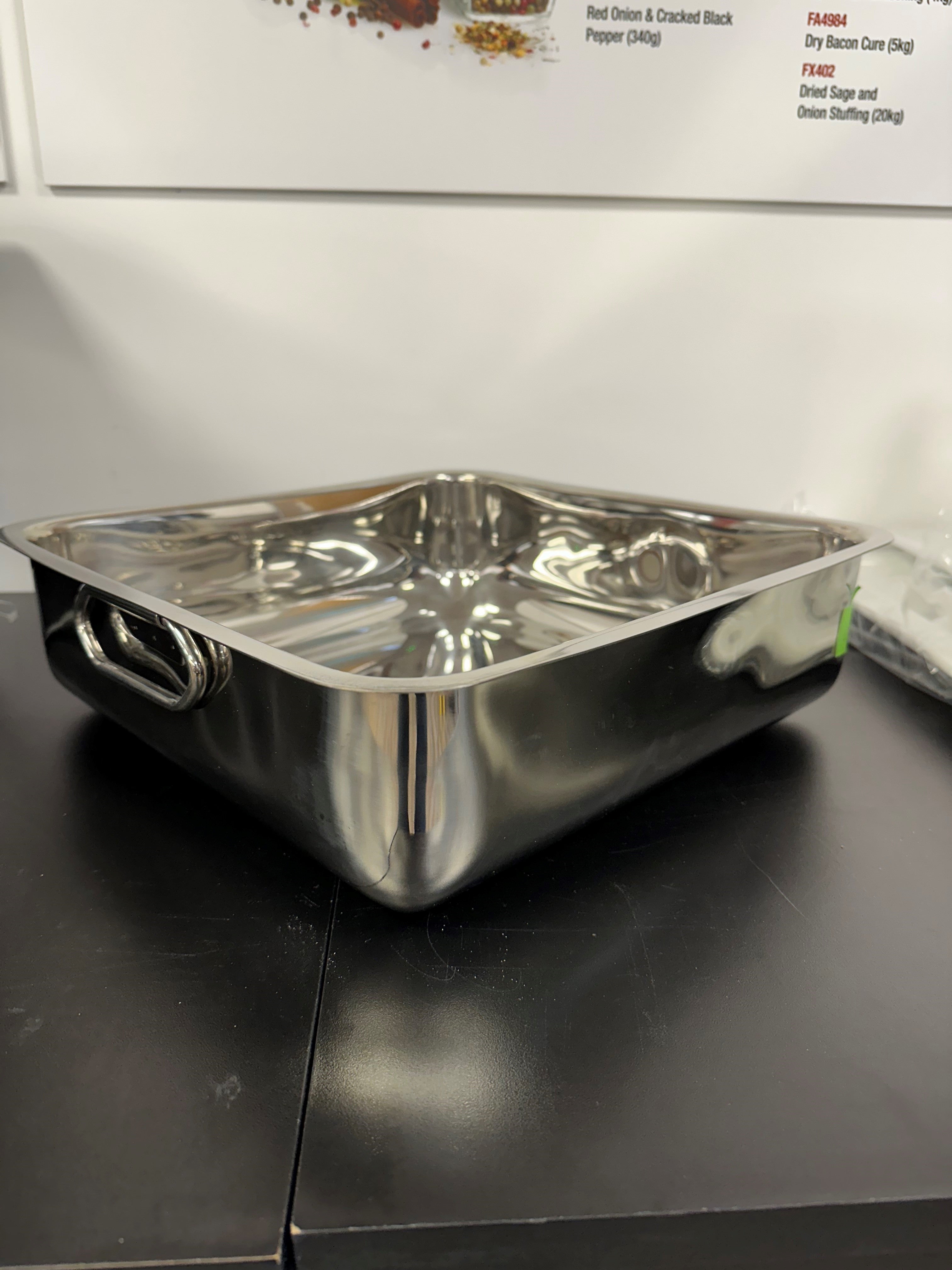 Stainless Steel Square Balti Dish 14 Inches